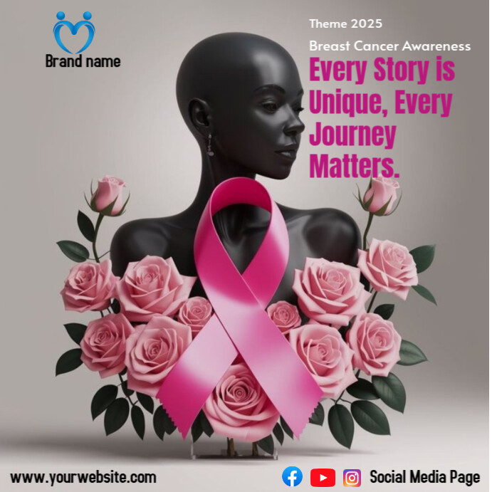 Modern & Minimal 2025 Theme Breast Cancer Awareness Instagram Post ...