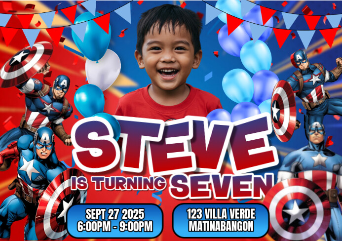 Captain America Party Invitations CAPTAIN AMERICA VIDEO INVITATION,