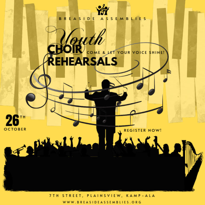 Modern & Minimal Choir Rehearsals Instagram Post Template | PosterMyWall