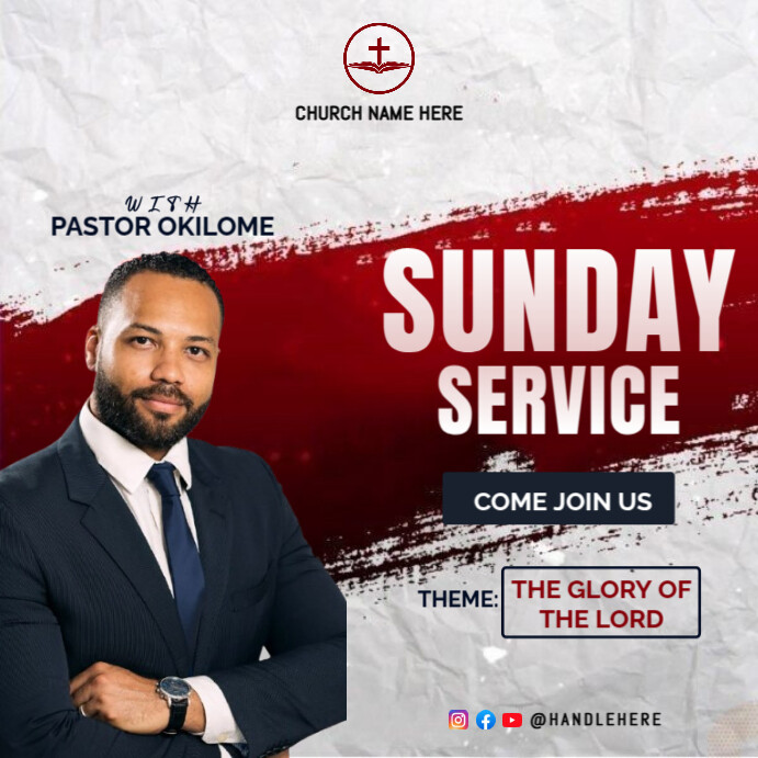 Modern & Minimal Church Design Square (1:1) Template | PosterMyWall