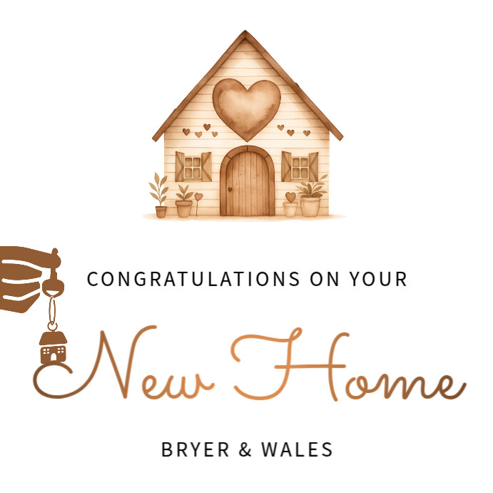 Modern & Minimal Congratulations On Your New Home Card Instagram Post ...