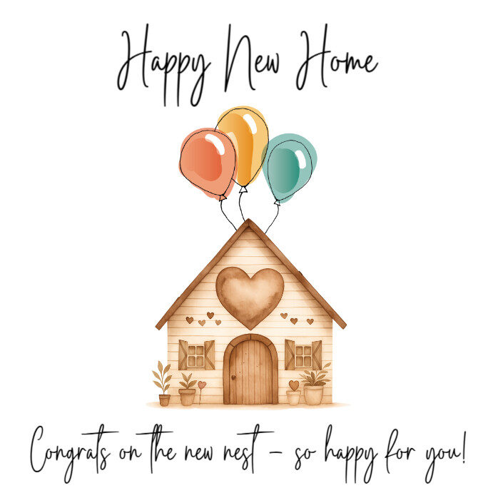 Modern & Minimal Congratulations On Your New Home Card Instagram Post ...