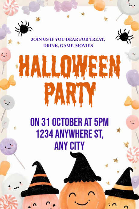 Copy of Modern & Minimal Editable Halloween Party Poster | PosterMyWall