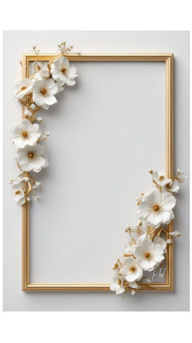 Modern & Minimal Elegant Gold Floral Frame Instagram Story Template ...