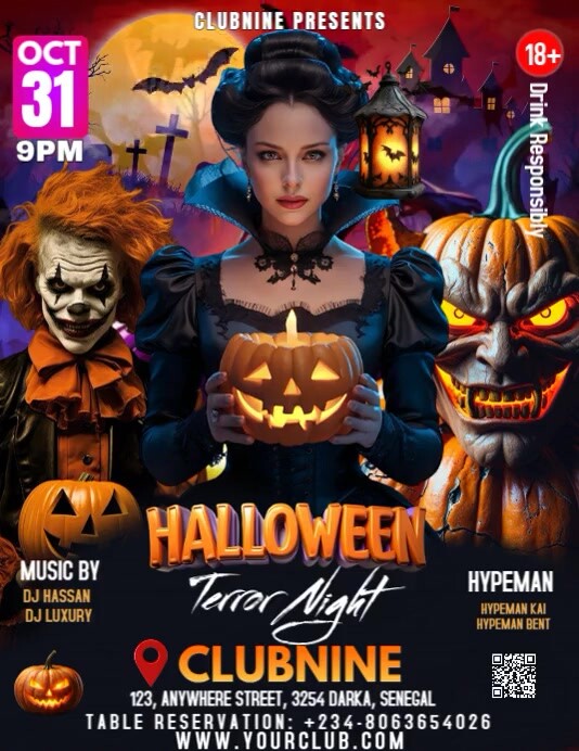 Modern & Minimal Halloween Party Flyer Flyer (us Letter) Template ...