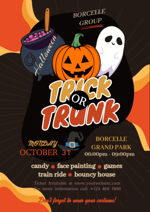Modern & Minimal Halloween Trick Or Treat A4 Template | PosterMyWall