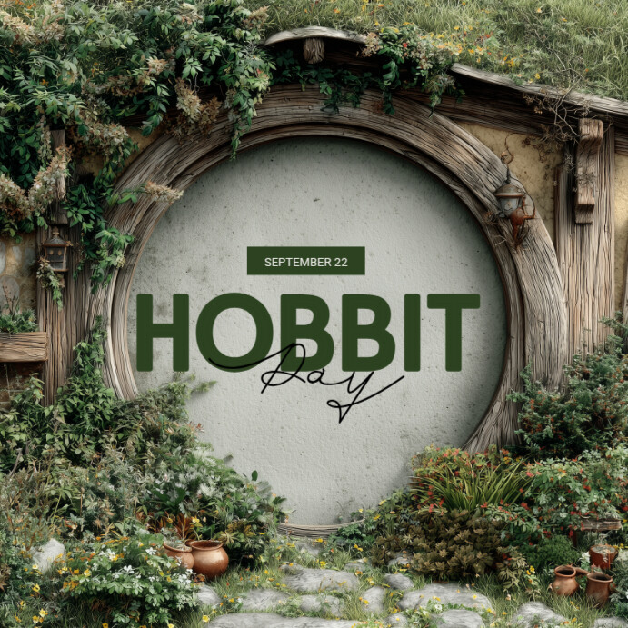 Modern & Minimal Hobbit Day Instagram Post Template | PosterMyWall