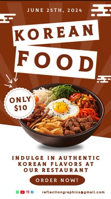 Modern & Minimal Korean Food Poster Template | PosterMyWall