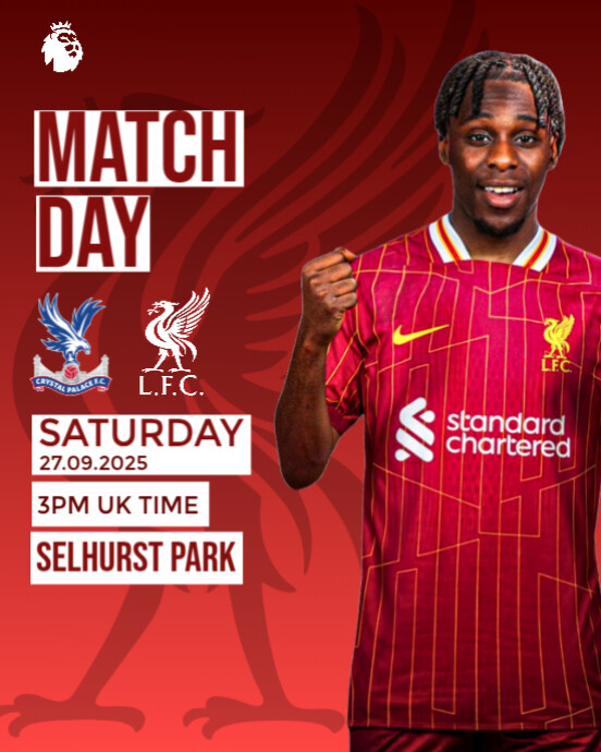 Plantilla de Modern & Minimal Liverpool Match Day Instagram Portrait ...