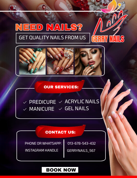 Copy of Modern & Minimal Nails Salon Promotion Templa | PosterMyWall