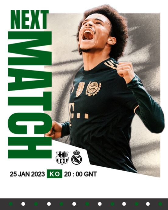 Plantilla de Modern & Minimal Next Match Football Fixture Preview ...