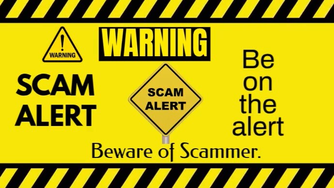 Modern & Minimal Scam Alert Sign Youtube Thumbnail Template | PosterMyWall