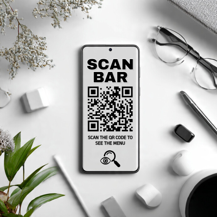 Modern & Minimal Scan Me Instagram Post Template | PosterMyWall