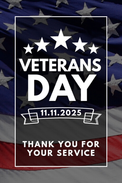 Modern & Minimal Veterans Day Poster Template | PosterMyWall
