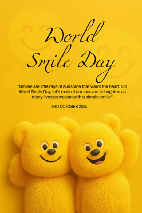 Plantilla de Modern & Minimal World Smile Day Poster | PosterMyWall