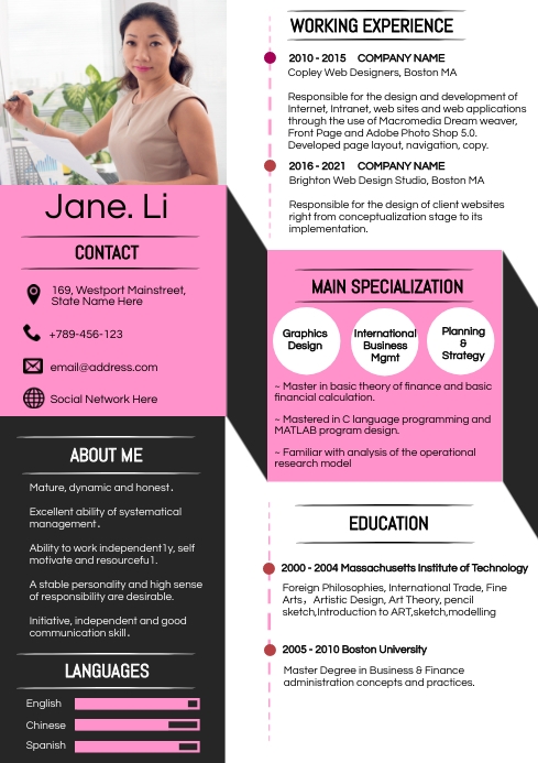 Modern 3D resume A4 size template (1) เทมเพลต | PosterMyWall