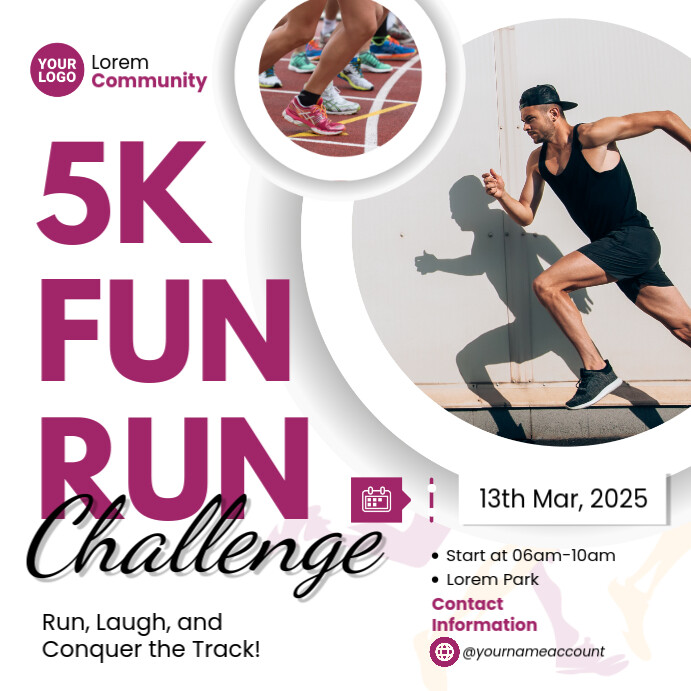 Copy of Modern 5K Fun Run Invitation | PosterMyWall