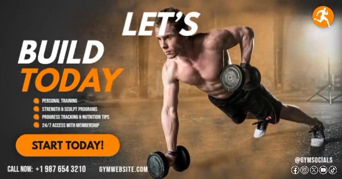 Copy of Modern and Minimal Build Your Body For Strength Gym Workout ...