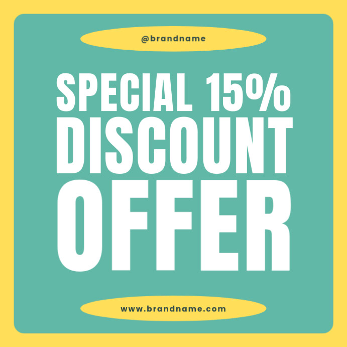 Modern Aqua Yellow Special Discount Offer Promotion Instagram Post ...