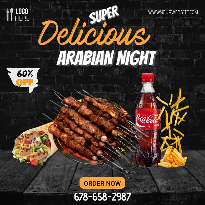 Copy of Modern arabian night restaurant flyer design | PosterMyWall