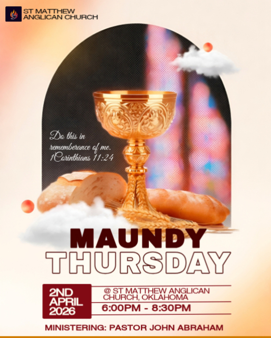 Modern Arched Maundy Thursday Communion Church Flyer Template ...