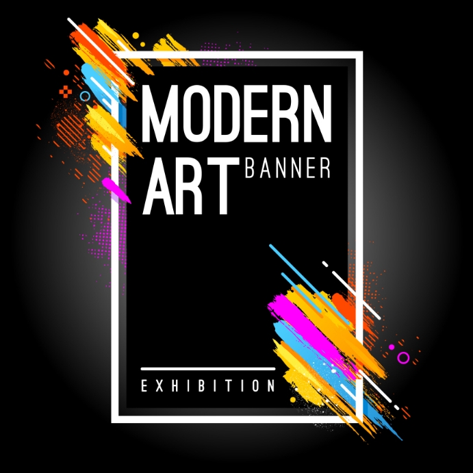 Modern art banner design template | PosterMyWall