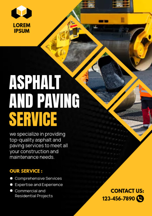Modern Asphalt And Paving Service Flyer Template | PosterMyWall