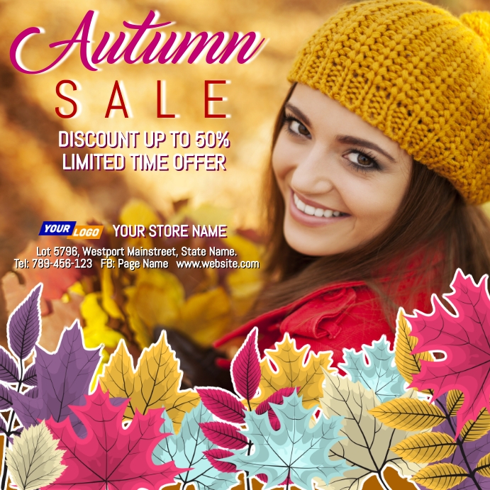 Modern Autumn Fall Sale Flyer Template | PosterMyWall