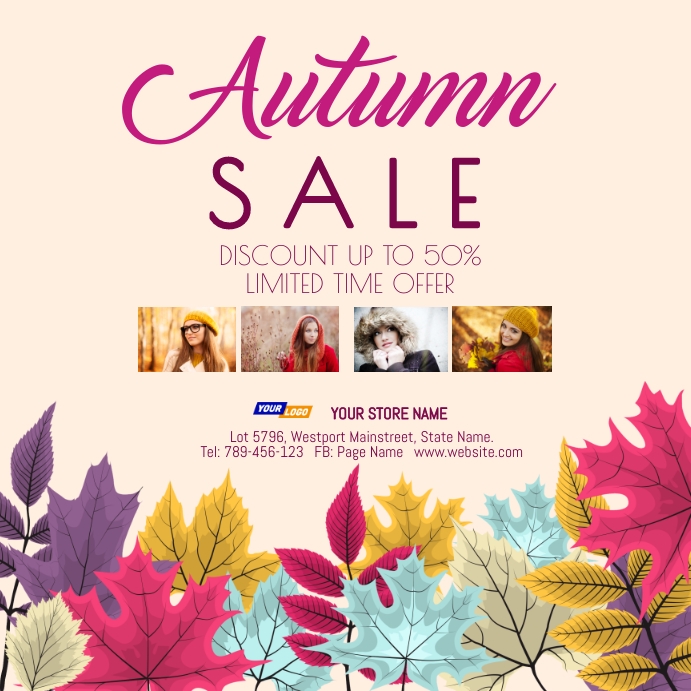 Modern Autumn Fall Sale Flyer Template | PosterMyWall