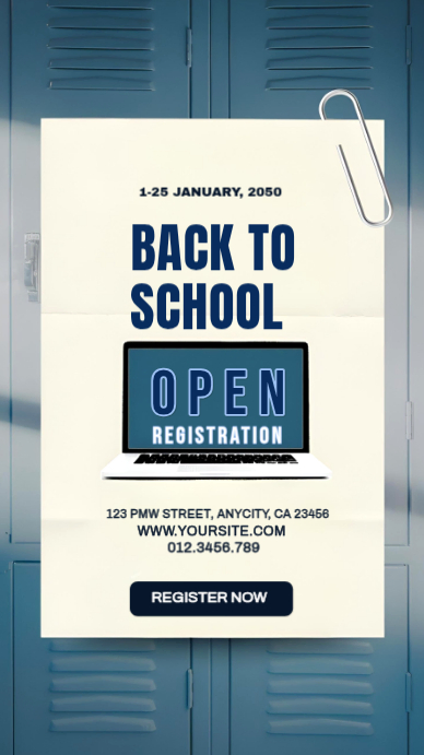 Modern Back to School Registration Flyer Template | PosterMyWall