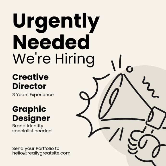 Modern Beige Minimal Job Hiring Instagram Pos Template | PosterMyWall