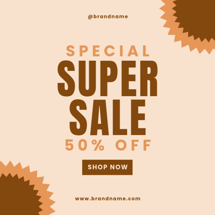 Modern Beige Orange Discount Super Sale Promotional Instagram Post ...