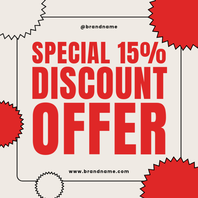 Modern Beige Red White Special Discount Offer Promotional Instagram ...