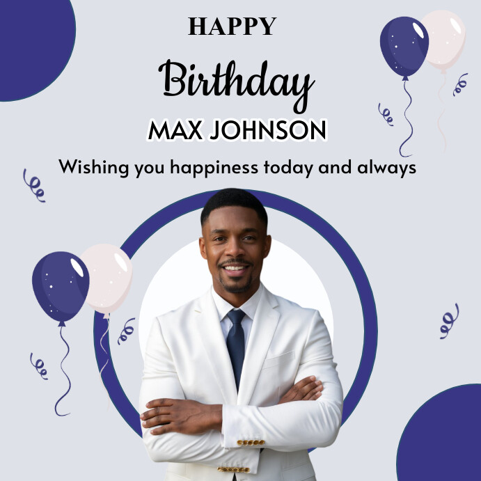 Modern birthday card with picture online post Templat | PosterMyWall