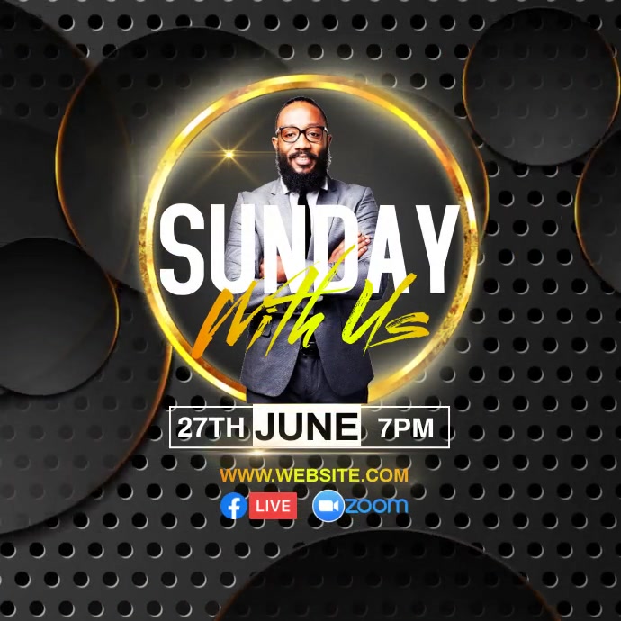 modern BLACK AND GOLD church design template | PosterMyWall