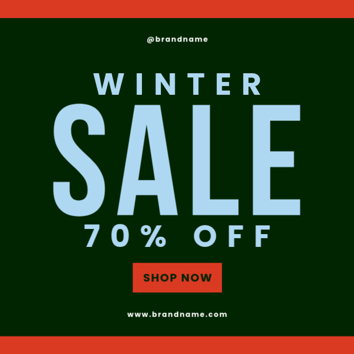 Modern Black Blue Red Winter Sale Promotional Discount Instagram Post ...