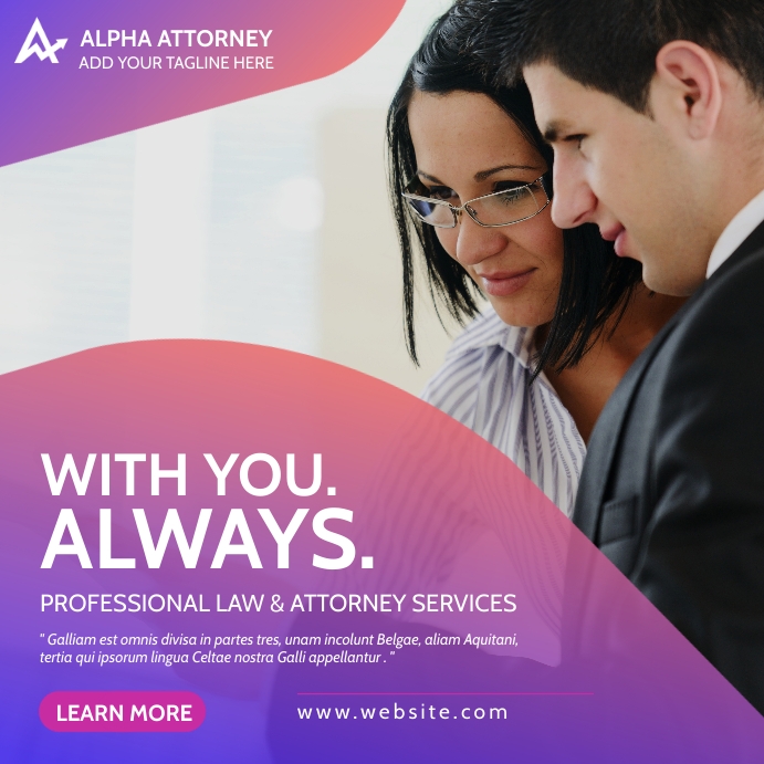 Copy of modern blue and purple law and attorney servi | PosterMyWall