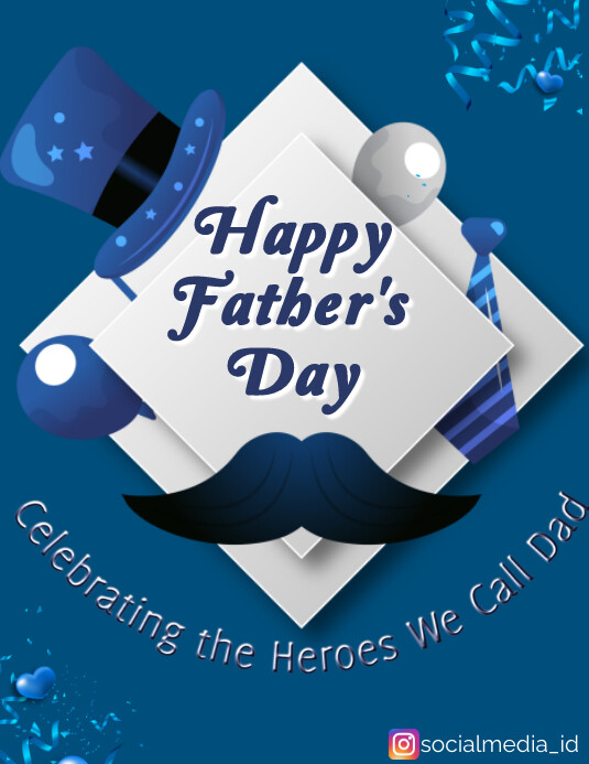 modern blue father day Template | PosterMyWall
