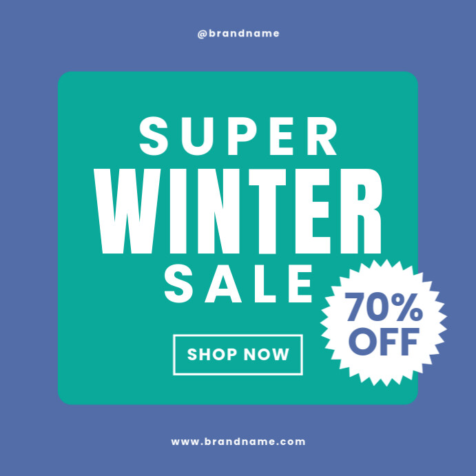 Copy of Modern Blue Green Typographic Super Winter Sale Promotional Instagram Post | PosterMyWall