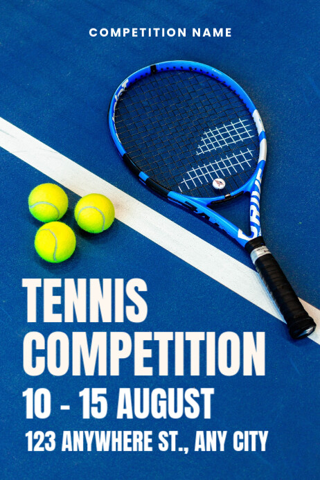 Plantilla de Modern Blue Typographic Tennis Competition Tournament ...