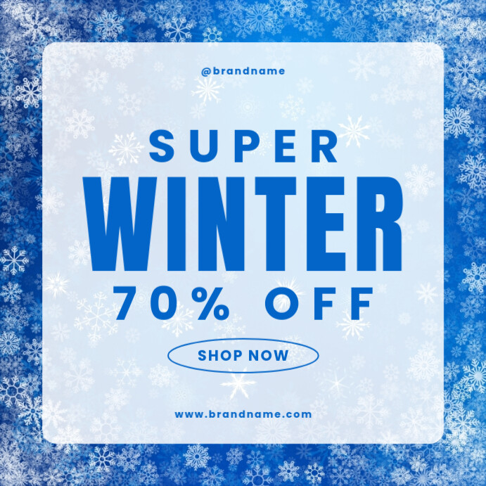 Modern Blue Typographic Winter Super Sale Promotional Discount ...
