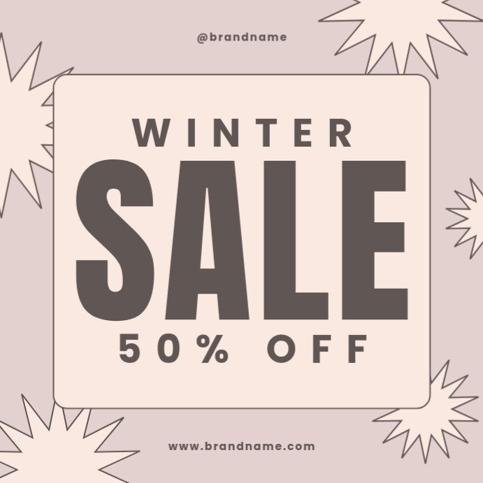 Modern Brown Beige Super Winter Sale Promotional Offer Instagram Post Template | PosterMyWall