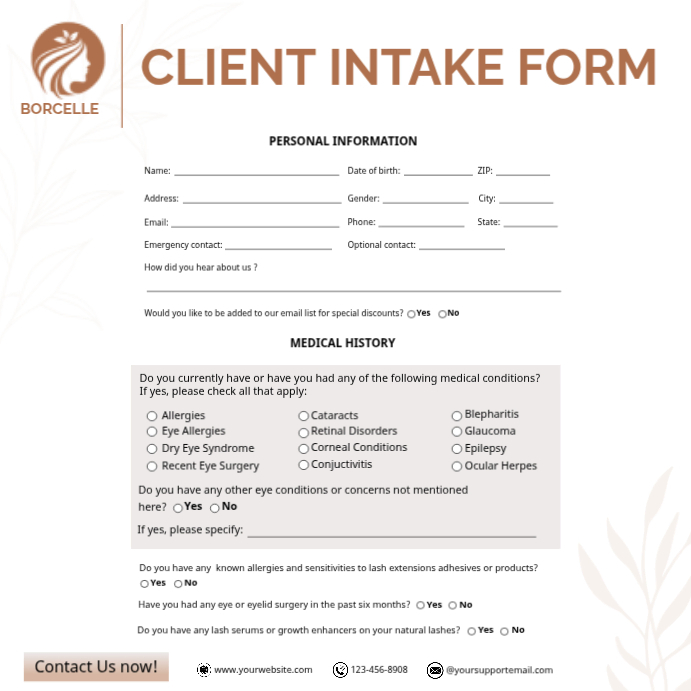 Modern Business Consultation Client Intake Form A4 Flyer Template ...