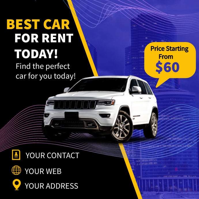 Modern Car Rental Template | PosterMyWall