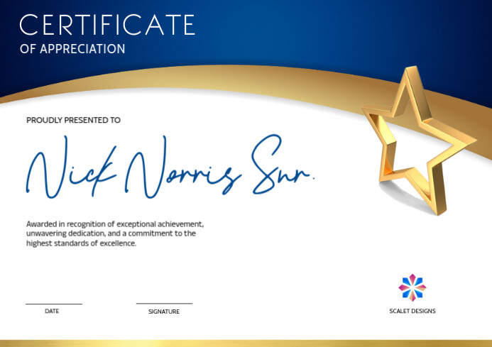 Copy of Modern Certificate of Appreciation Design Template | PosterMyWall