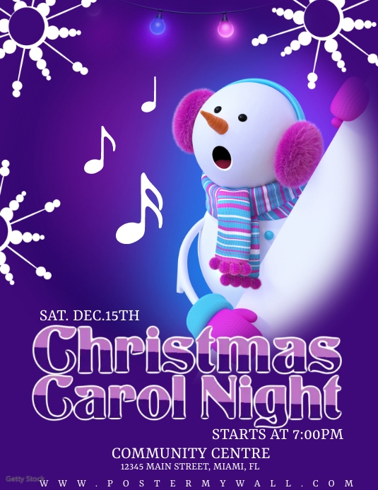 Modern Christmas Carol Flyer Templates | PosterMyWall