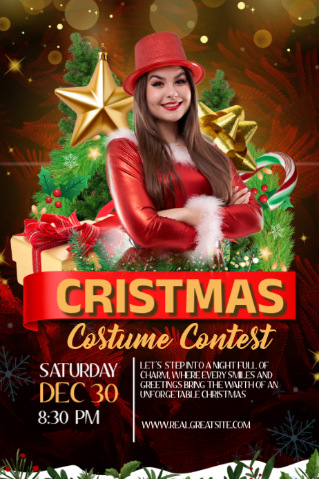 Modern Christmas costume contest Template | PosterMyWall