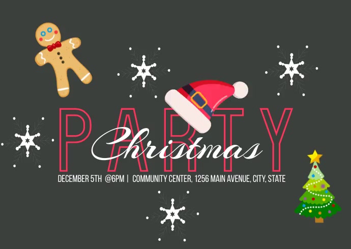 Modern Christmas Party Animated Invitation Template | PosterMyWall