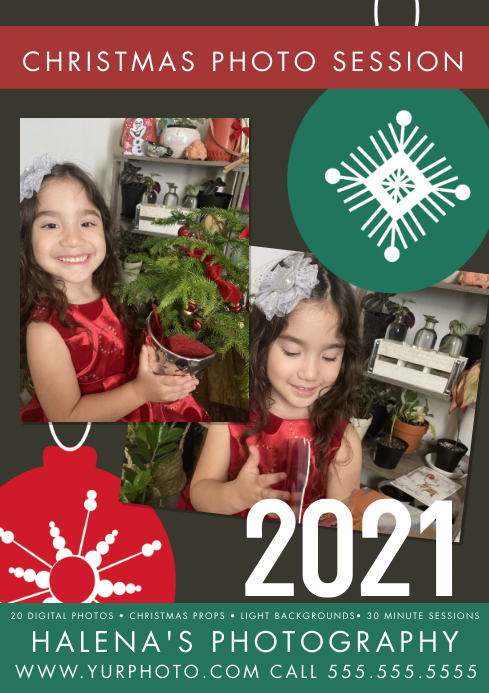 Modern Christmas Session Photography Template | PosterMyWall