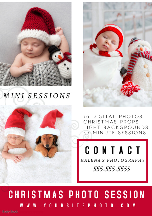 Modern Christmas Session Photography Flyer Template | PosterMyWall